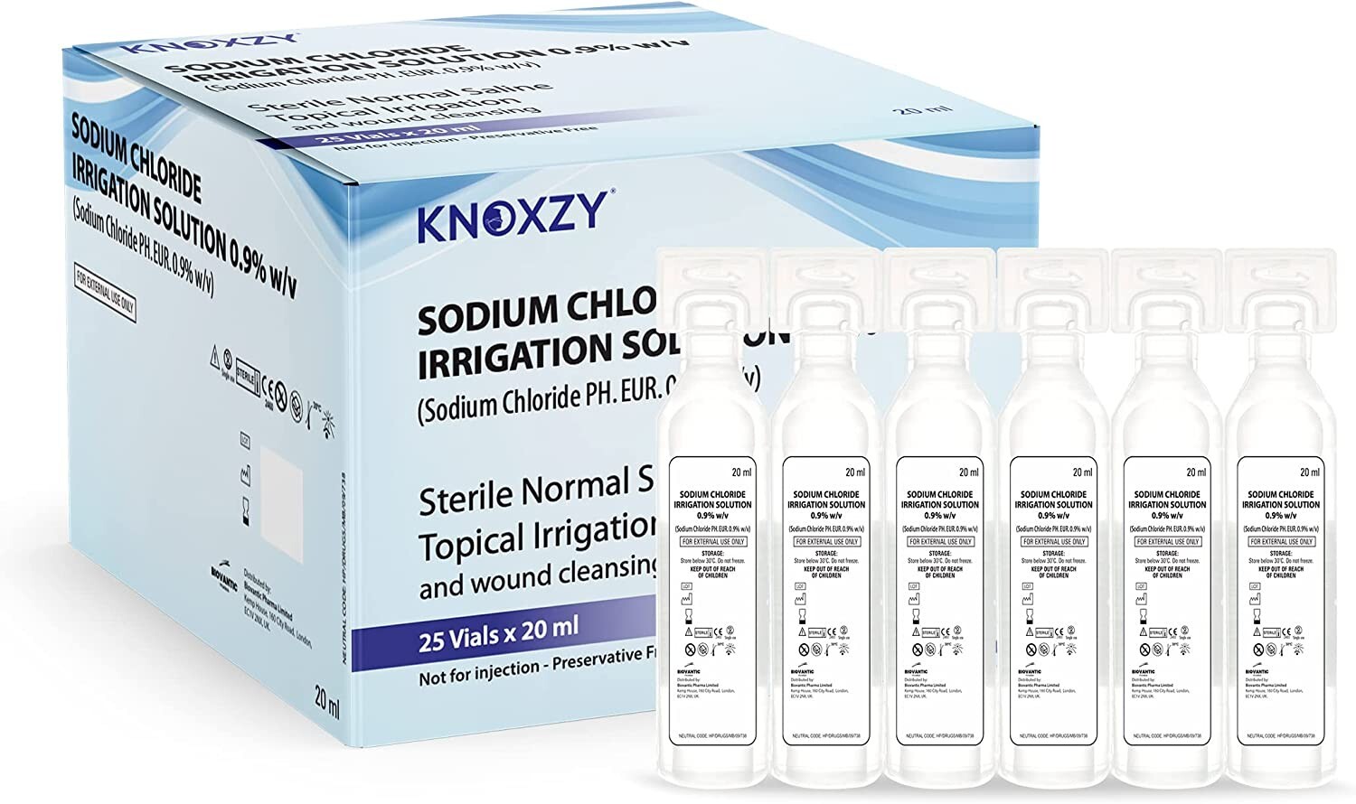 KNOXZY Eye Wash Pods Drops Sterile Saline Solution First Aid Refill 25x ...