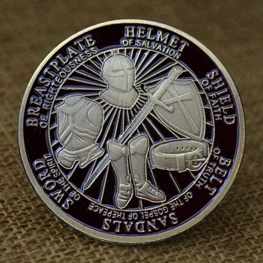 100PCS Ephesians Challenge Coin Put On The Whole Armor of God Christian ...