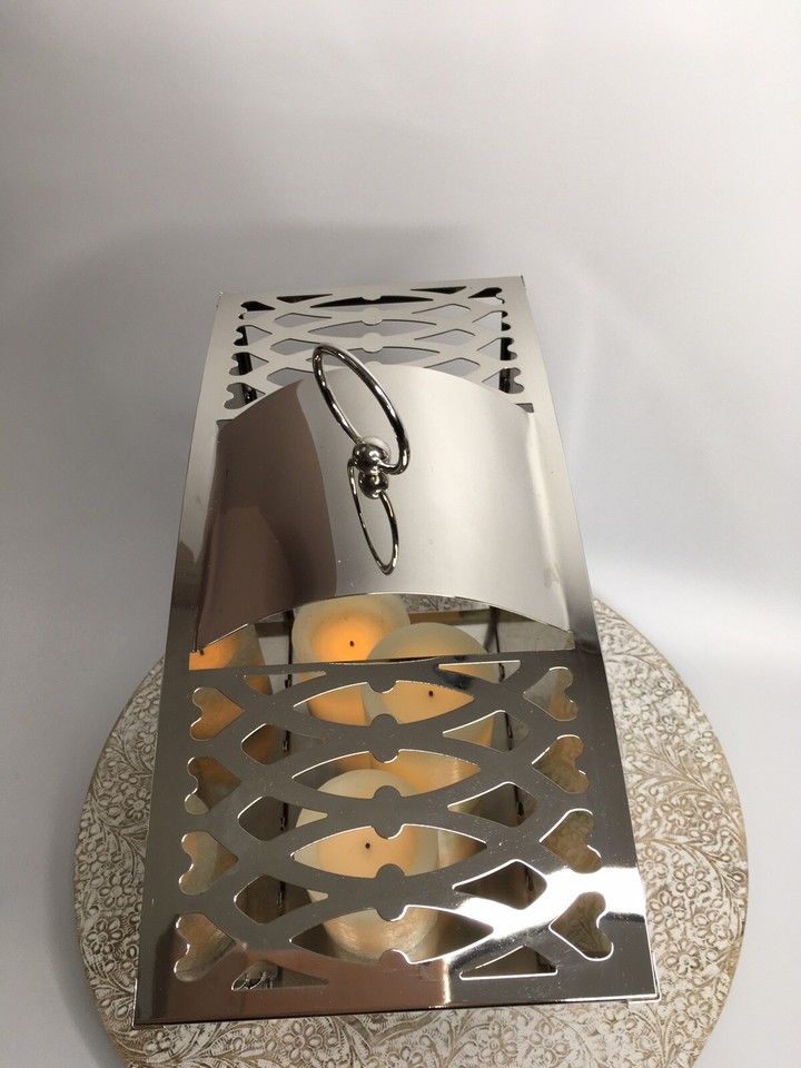 PartyLite Infinite Reflections Silver Carriage Lantern P92295 New no ...