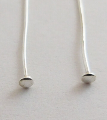 40 Pcs Flat Head Pin Sterling Silver Plated 20 Gauge 3 Inch Eye Pin id ...
