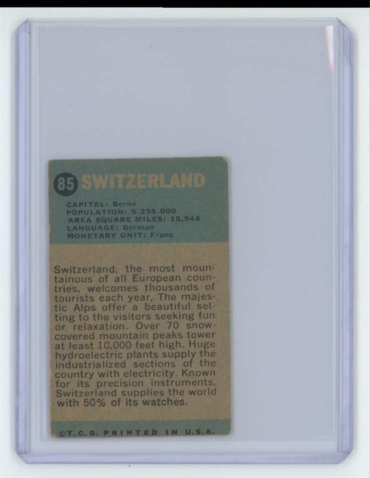 1963 Topps Midgee Flags Switzerland C #85 | eBay