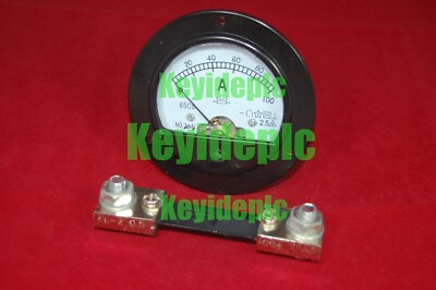 1PC AMP Current Meter Dia. 90mm with shunt DC 0-100A Round Analog ...