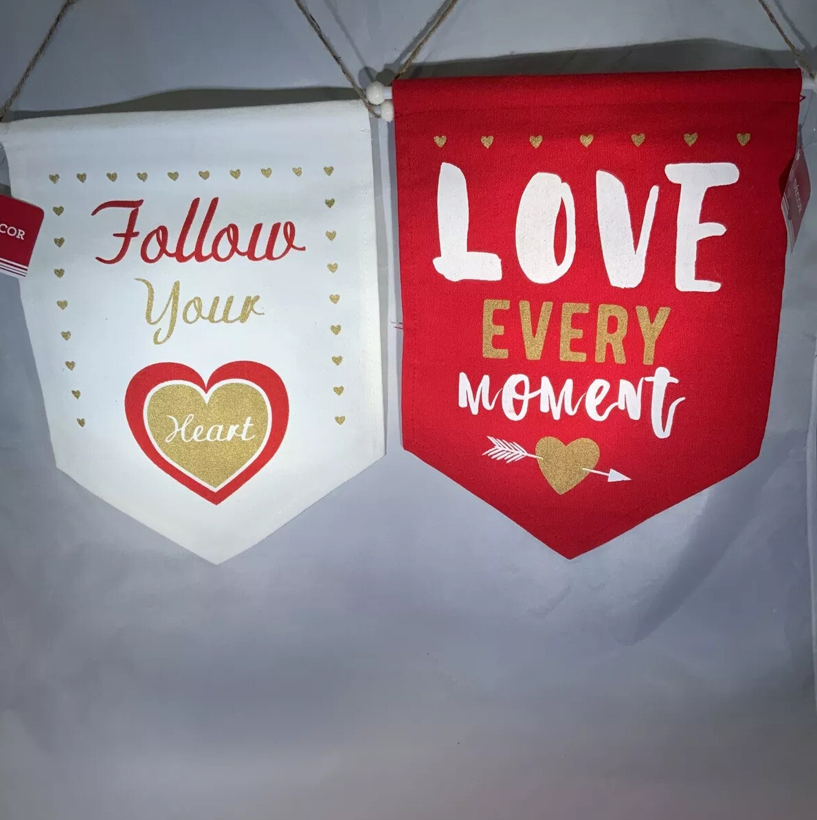 Hearts With Banners MIRRORANG 2,7x1,8m Red Love Heart Photography