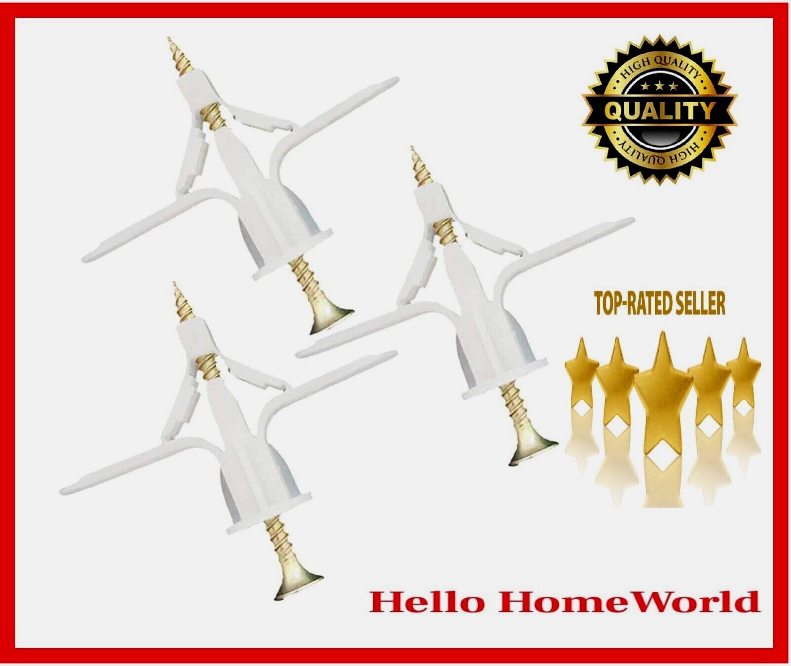 Poly Toggle Plasterboard Cavity Hollow Dry Lining Wall Fixings Plugs ...