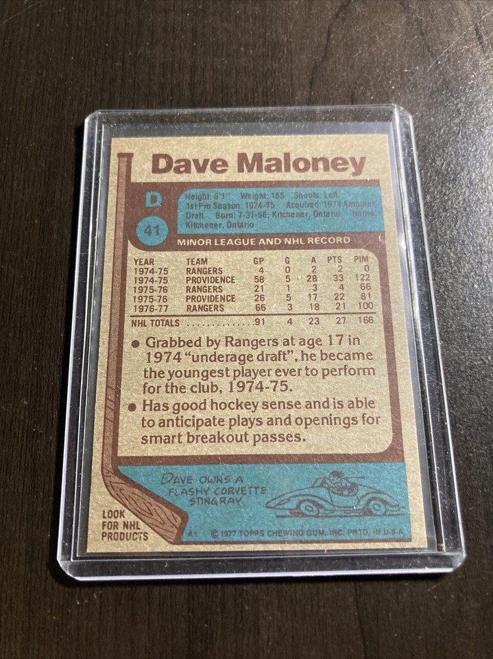 Dave Maloney CARD 1977 TOPPS CHEWING GUM T9-271 | eBay