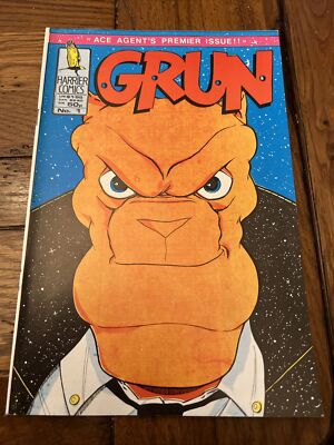 GRUN # 1 HARRIER COMICS VF- 1987 ACE AGENT'S PREMIER ISSUE! | eBay