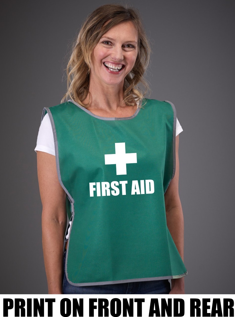 First Aid Adult Reflective Border Tabard Vest First Aider Officer ...