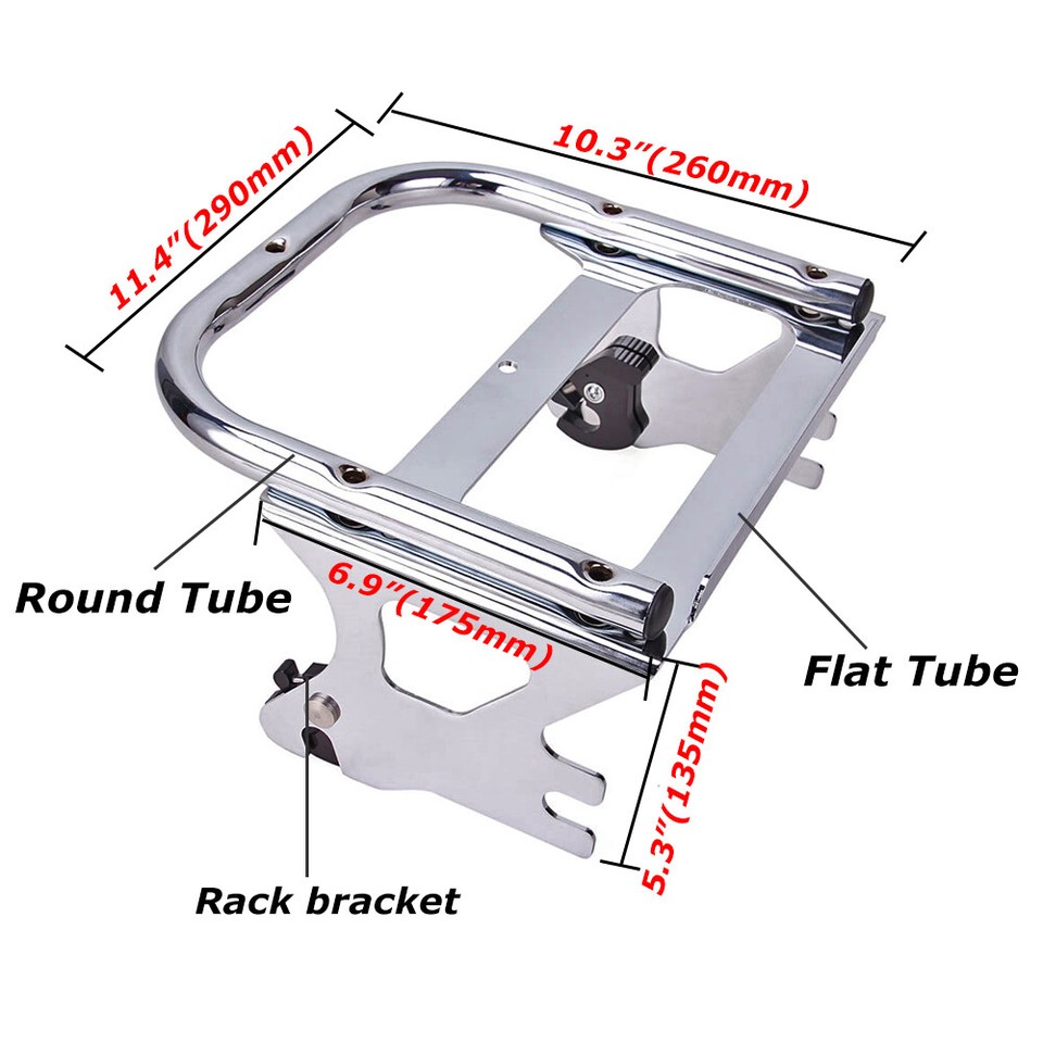 For 97-08 Tour Pack Harley Touring Trunk Mount Two-up Rack Chrome Tour ...