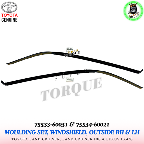 GENUINE TOYOTA 75533-60031 75534-60021 MOULDING SET, WINDSHIELD ...