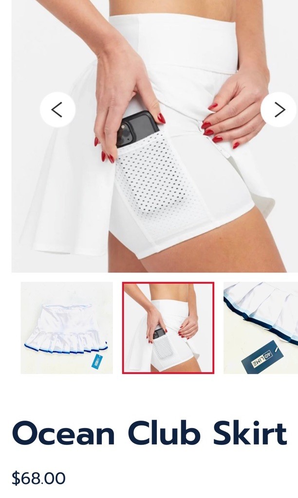 Pleated Mini skirt Tennis Cheer 80s Golf.PHONE Pocket… - Gem