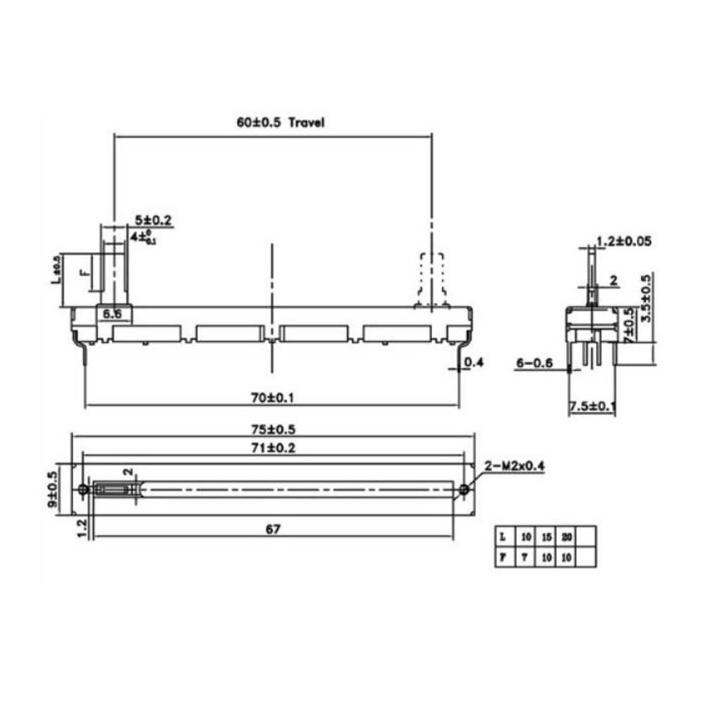 4pcs 75mm Straight Slide Potentiometer Fader D103 D10K for Behringer ...