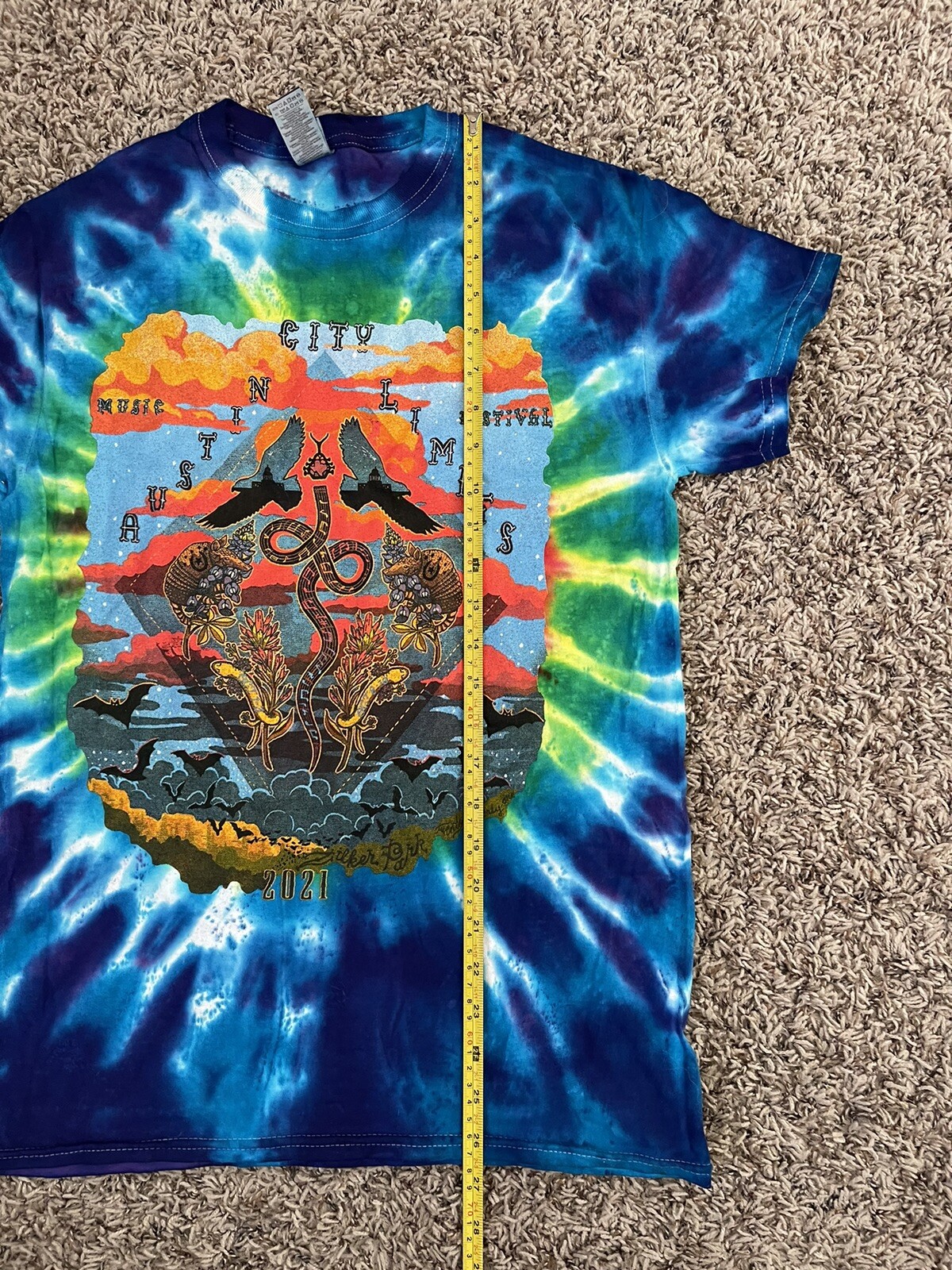 Austin City Limits ACL Music Fest 2021 S/S Tie Dye Tshirt Merch Adult ...