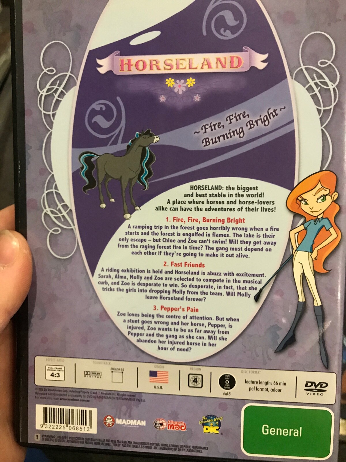 Horseland - Fire Fire Burning Bright region 4 DVD (animated horse kids ...