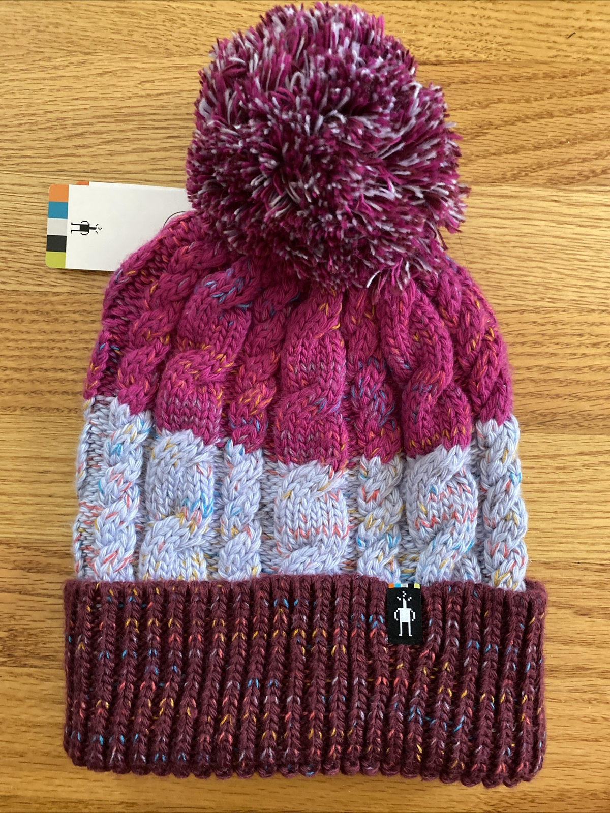 NEW Smartwool Isto Retro Wool Cable Knit Cap Winter Hat Beanie w/ Faux ...