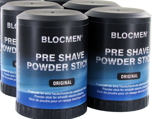 GENUINE BLOCMEN POWDER STICK FOR ELECTRIC SHAVERS 60g TALC STICK 4 PACK ...