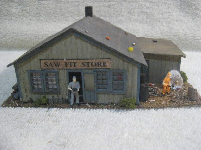 HO scale trackside building Weathered -landscaped and detailed wood ...