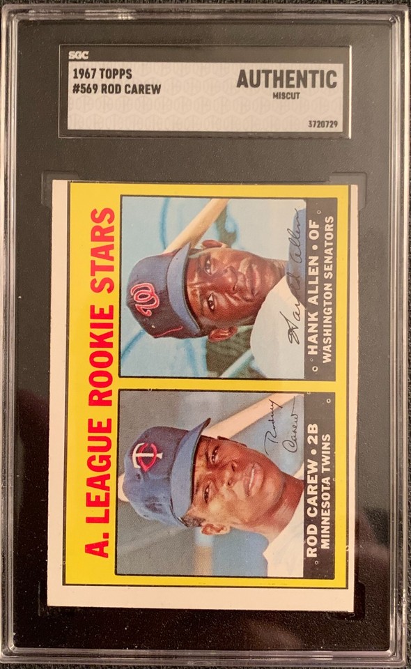 1967 TOPPS A.L. ROOKIE STARS ROD CAREW/HANK ALLEN #569 SGC Authentic ...