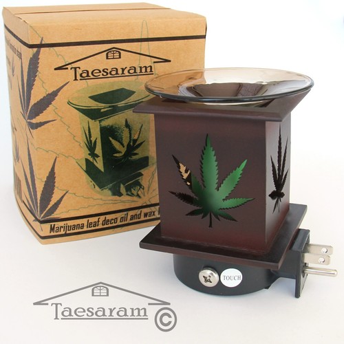 Marijuana Warmer Lamp Pot Tart Burner cannabis leaf aromatherapy Oil ...