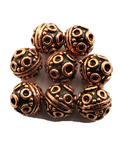 16 PCS 8MM SOLID COPPER BALI BEAD ANTIQUE COPPER 743AS-463 | eBay