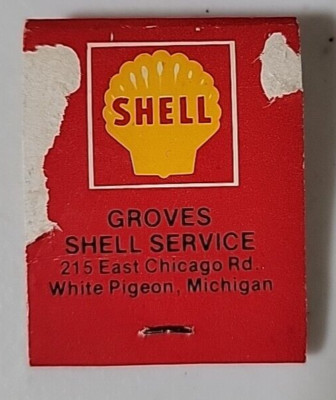 Groves Shell Service Matchbook | eBay