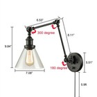 Swing Arm Wall Lamp Plug in Wall Mounted Wall Sconce with On/Off Switch ...