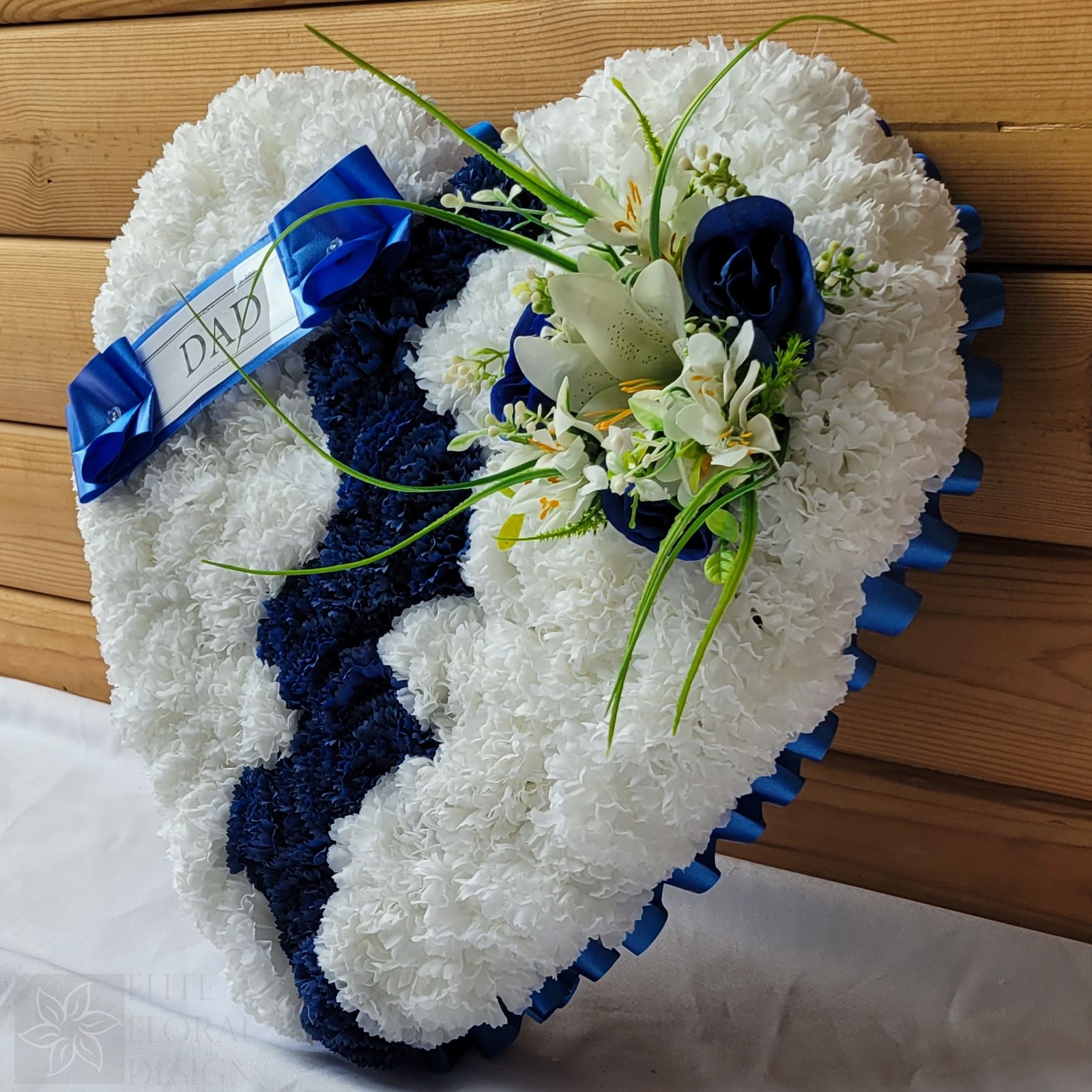 Broken Heart Funeral Flowers Artificial Tribute Wreath Silk Grave ...