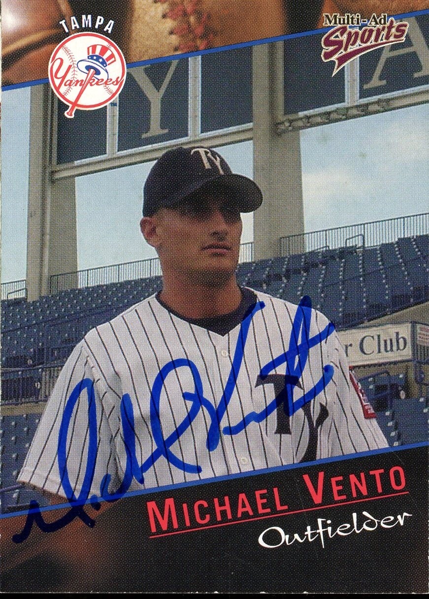 2001 Tampa Yankees MICHAEL VENTO Signed Card autograph AUTO YANKEES ...