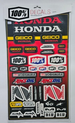 NEW GENUINE 100% TEAM GEICO HONDA MISCELLANEOUS STICKERS GRAPHICS SHEET ...