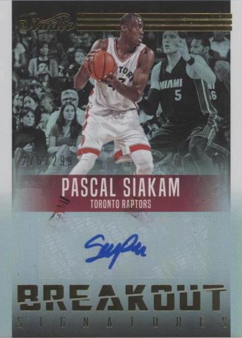 2016-17 Panini Studio - Breakout Signatures Pascal Siakam #15 /299 (AU ...