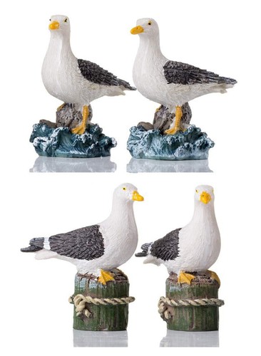 Garden Bird Statue 4pcs Small Seagull Dรฉcor Birds Figurines Ornaments ...
