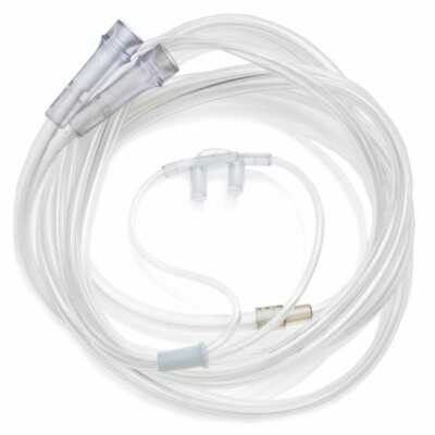 Oxygen Conserving Nasal Cannula with 7 Foot Dual Lumen Supply Tubes (5 ...