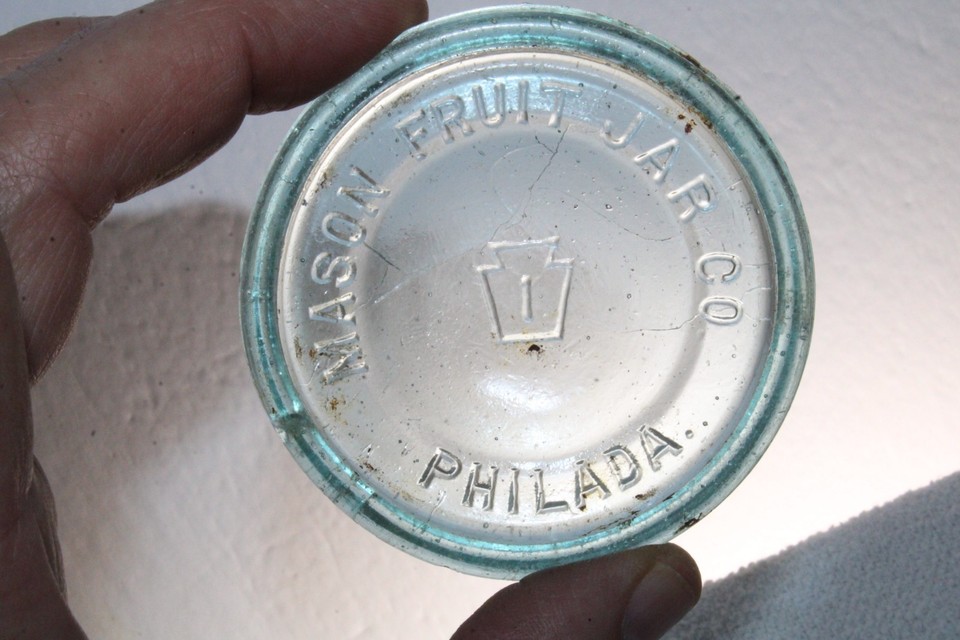 MASON FRUIT JAR LID KEY STONE | eBay