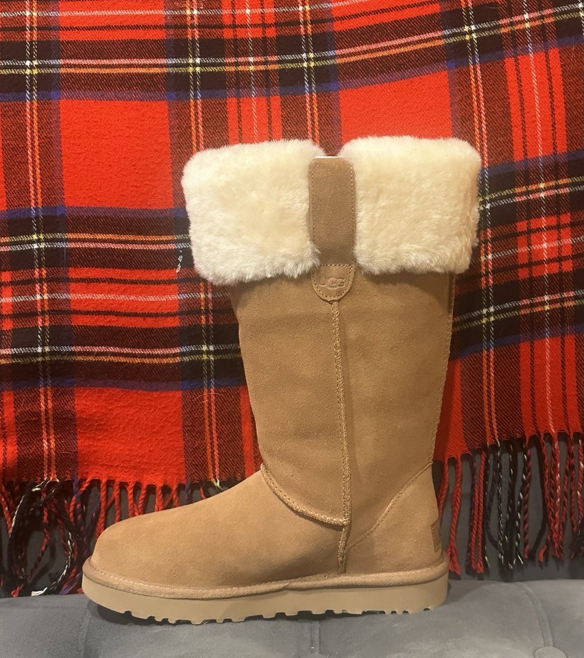 UGG Suhenny Tall Boots Chestnut Women’s Size Shearling Knee High NIB ...