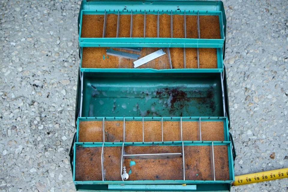 Grip-Loc Green Metal Tackle Tool Box Walt FISHING Tool Box Case Chest ...