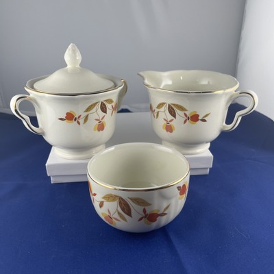 Superior Hall Quality Dinnerware Autumn Leaf Pattern Sugar Creamer Mary ...