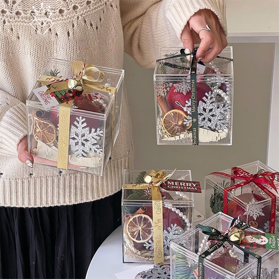 Large Acrylic Box With Lid Clear Display Boxes Acrylic Square Cube ...