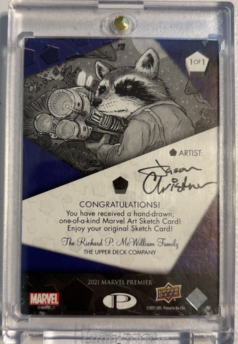 2021 Marvel Premier Character Sketch by Jason Christner of Rocket | eBay