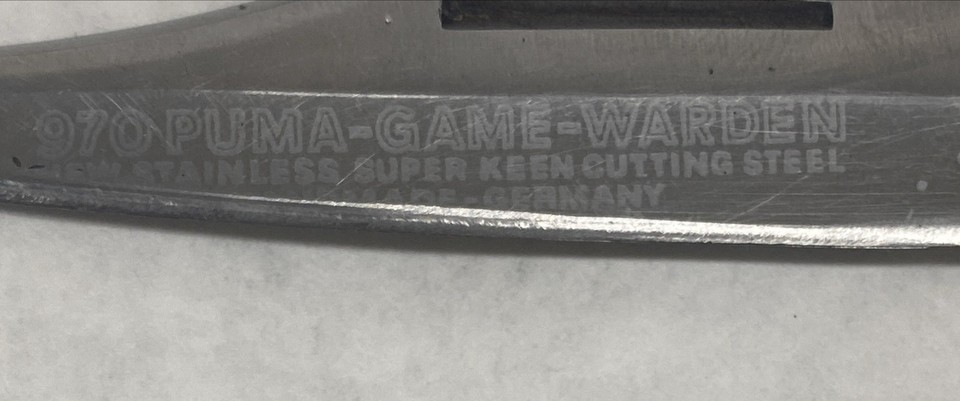 Vintage PUMA 970 GAME WARDEN 41371 Code 1973 Made in Germany Fold ...