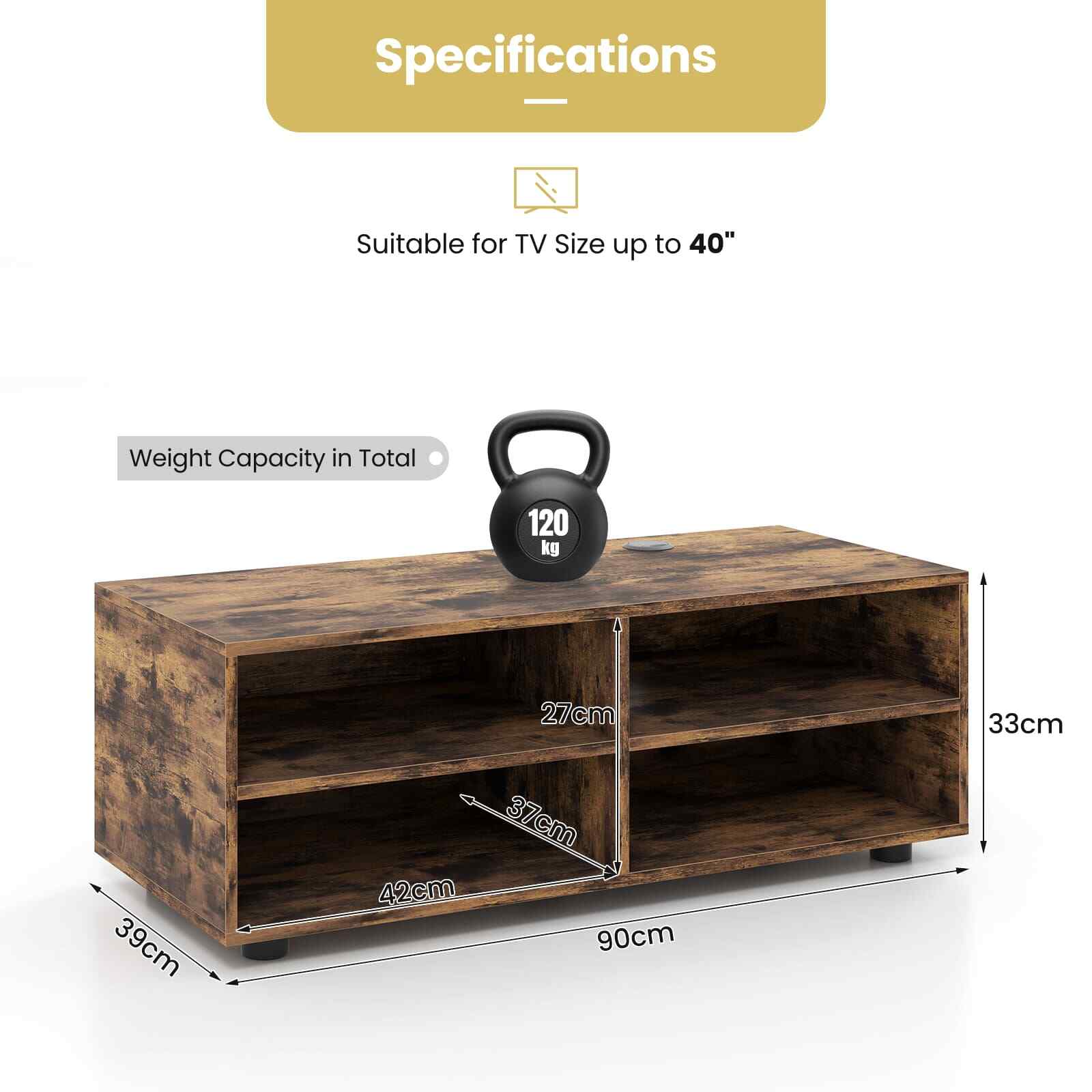 TV Stand for TVs up to 40 Inches Wooden Media Console Table ...