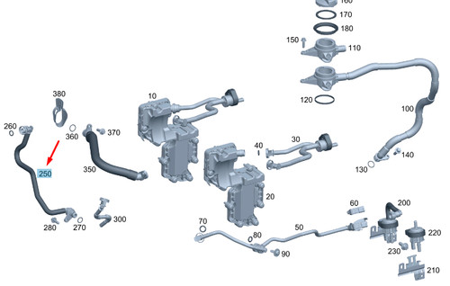 NEW MERCEDES-BENZ CLS C257 ENGINE BREATHING BLEED LINE A2640182700 ...
