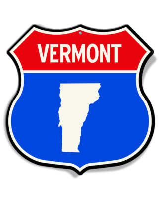 State of Vermont Interstate - Shield Shape - Aluminum Sign - Made in ...