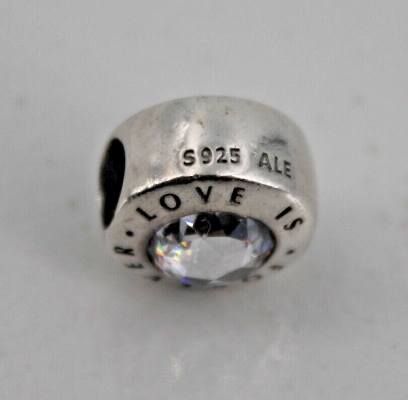Pandora Sterling Silver Love is Forever Charm Bead Cubic Zirconia ...
