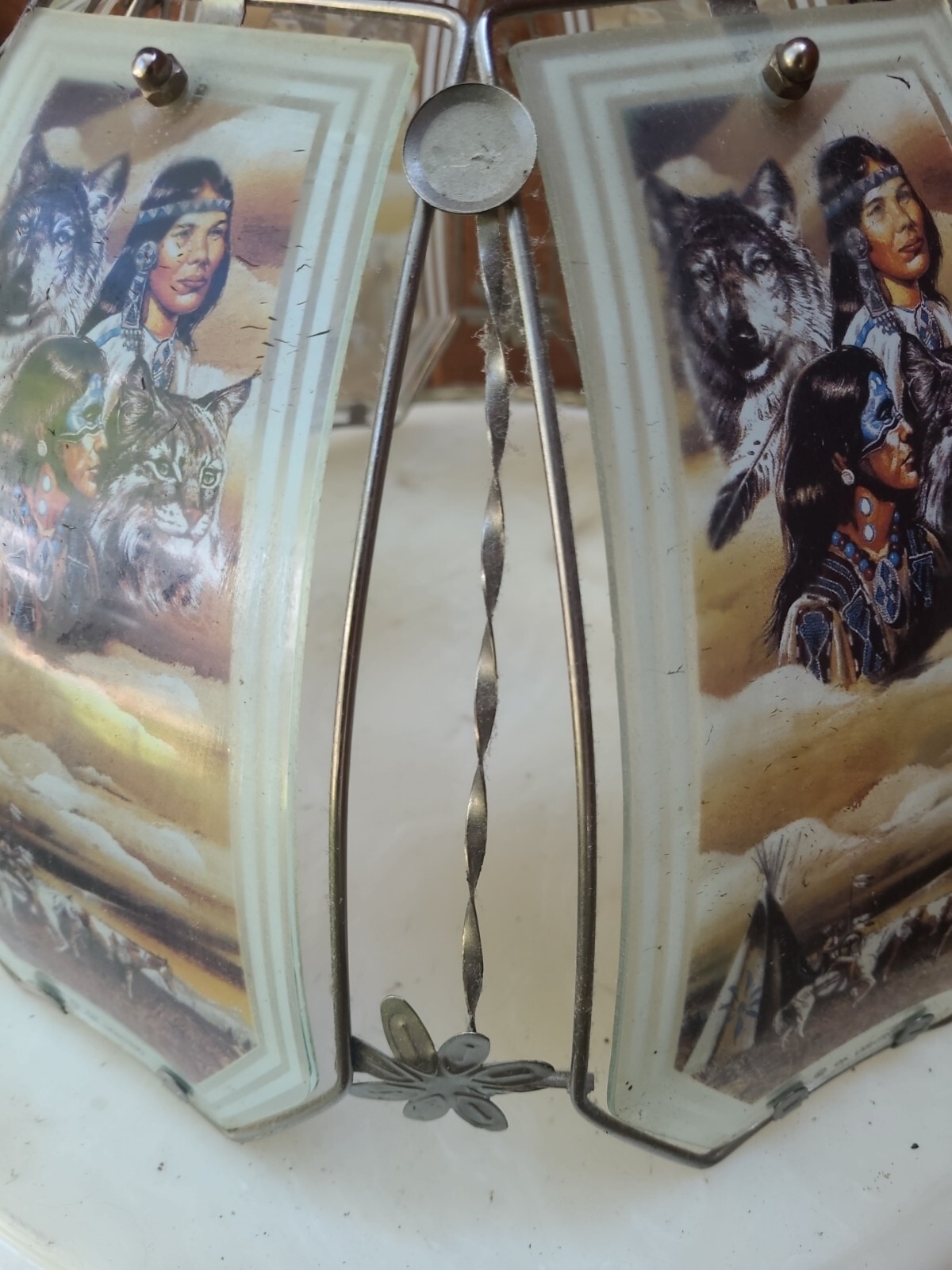 Vintage Touch Lamp Shade Paneled Native American Ok Lighting | eBay