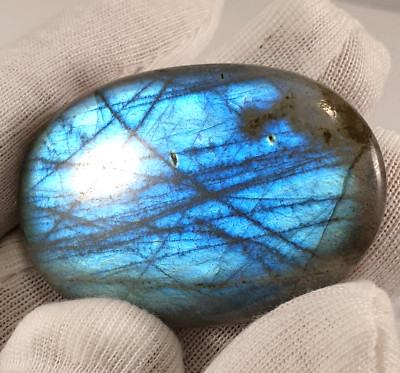 Natural Gray Blue Labradorite Oval Shape Loose Cabochon Gemstone 117 ...
