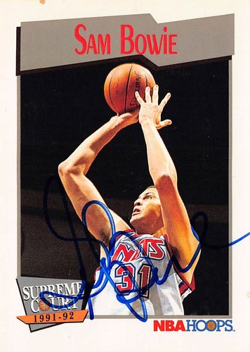Sam Bowie autographed Basketball Card (New Jersey Nets) 1991 Hoops #481 ...