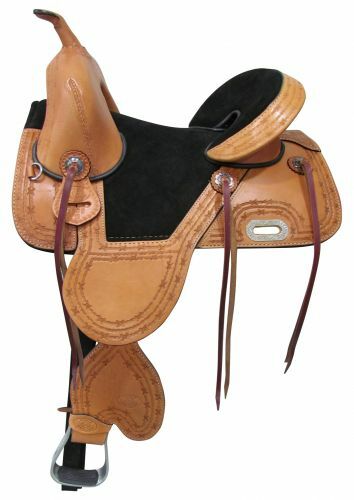 15", 16" Circle S Argentina Cow Leather Treeless Saddle w/ Barbwire ...