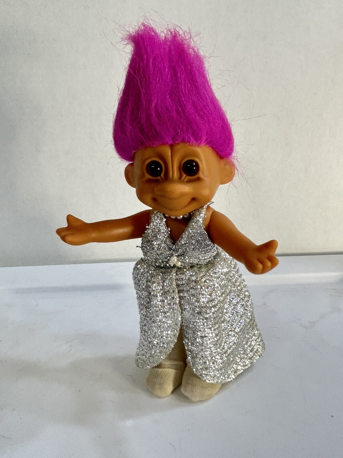 Tracey Girl Doll Friend Jointed Vintage Fancy Dress Shinny Silver Dress ...