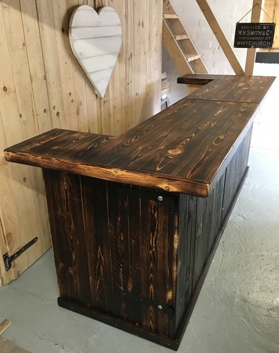 PORTABLE BAR LARGE RUSTIC MOBILE BAR PUB DISPLAY WEDDING HOME BAR GIN ...