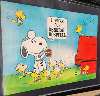 Vintage - General Hospital - Snoopy Peanuts - Rare 1965 Promo Poster ...