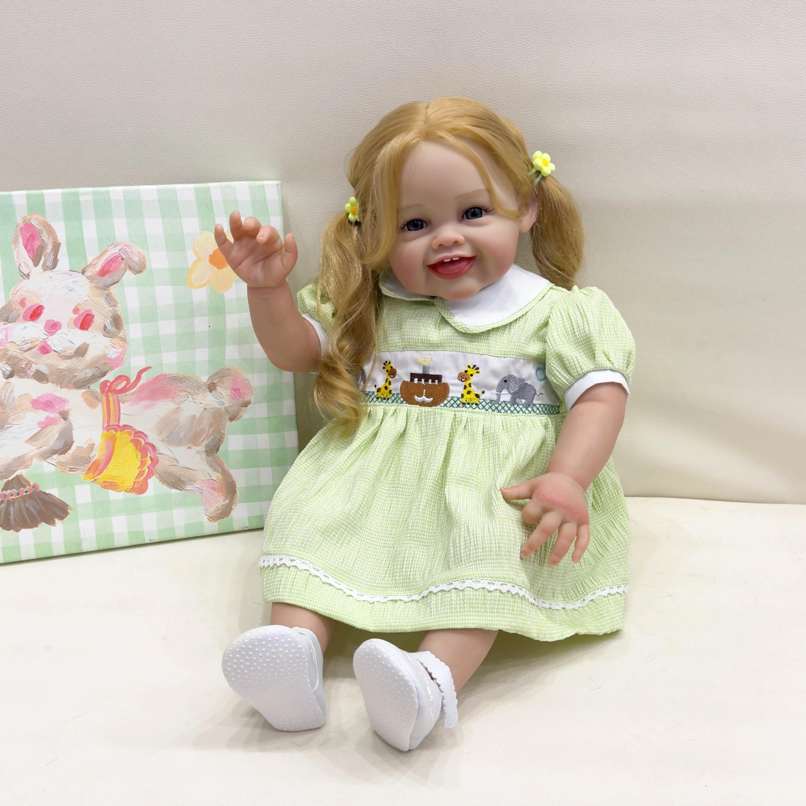 24" Chubby Reborn Baby Dolls Lifelike Newborn Cloth Body Smiling ...